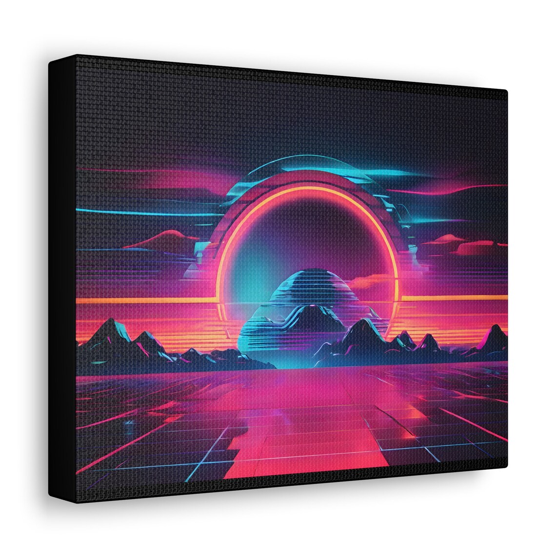 Retro 80s Synth Wave Canvas - Etsy