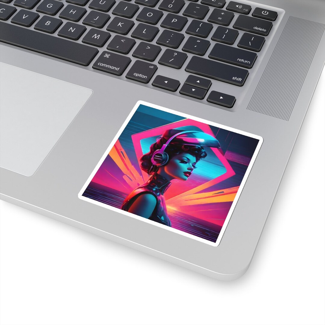 Retro 80s Synthwave Girl Sticker - Etsy