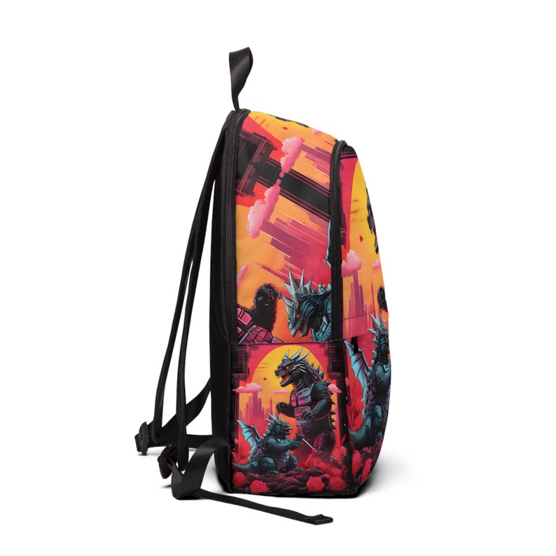 Retro Synthwave Godzilla Dinosaur Roses Hearts Sunset Bright Colors ...