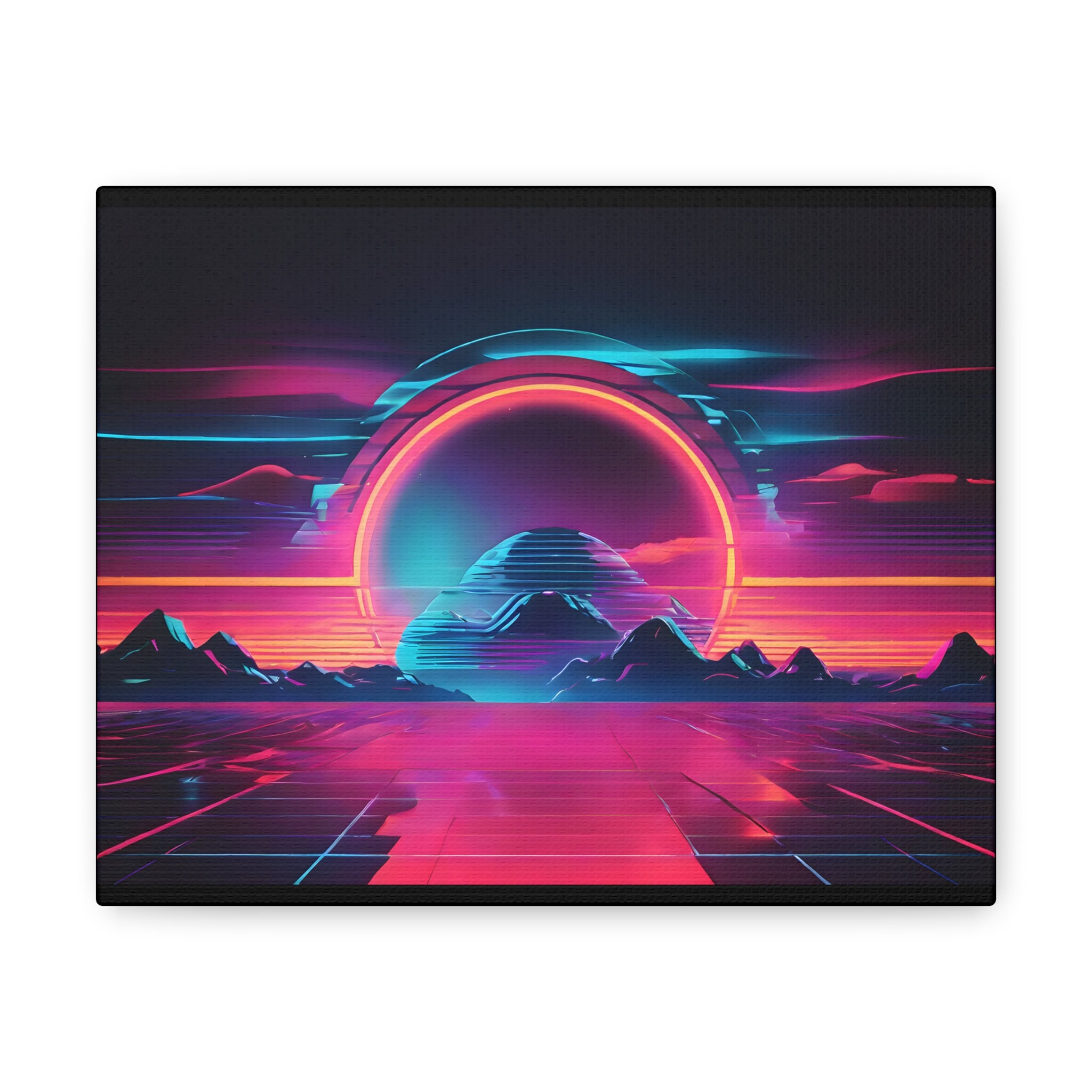 Retro 80s Synth Wave Canvas - Etsy