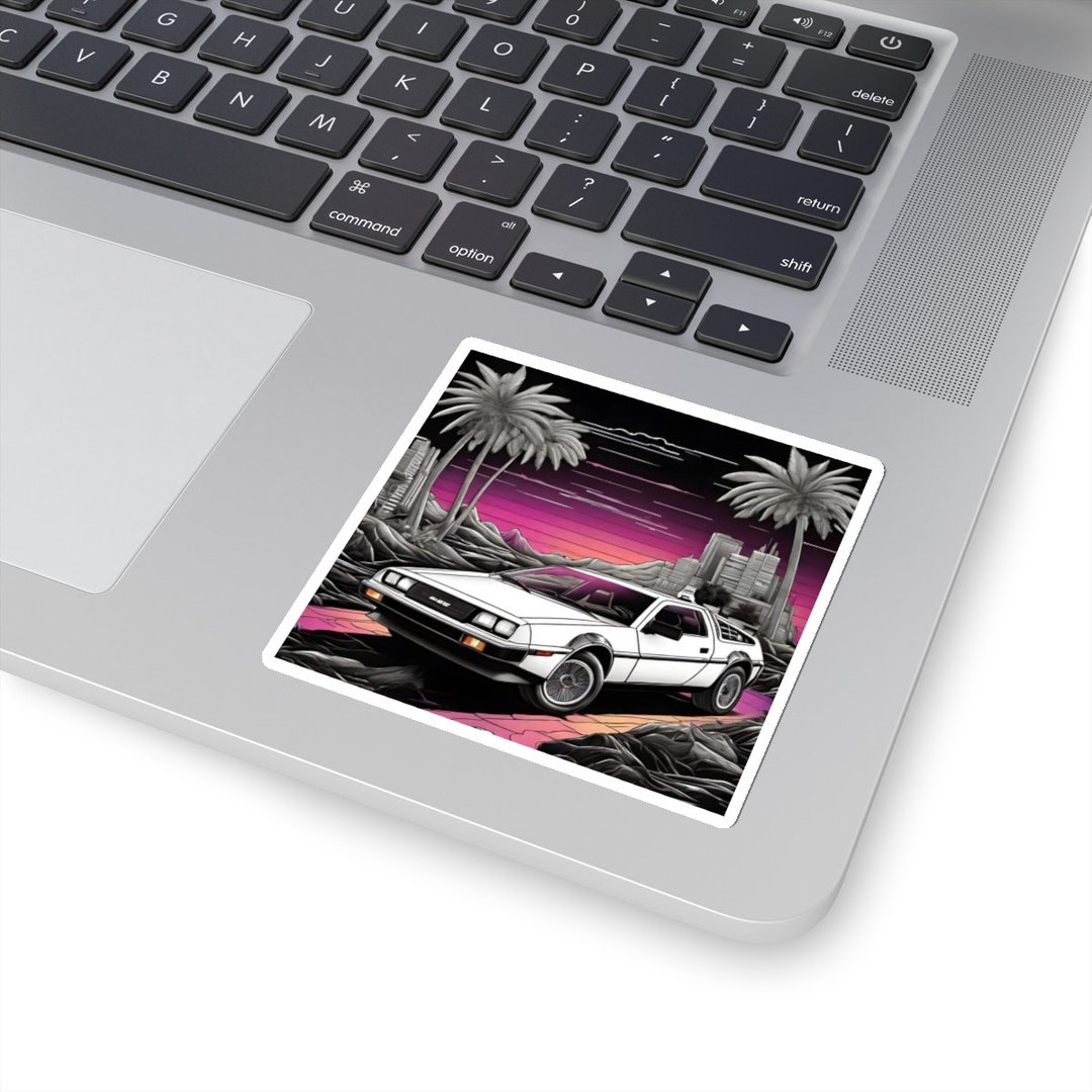 Retro 80's Delorean Sticker - Etsy