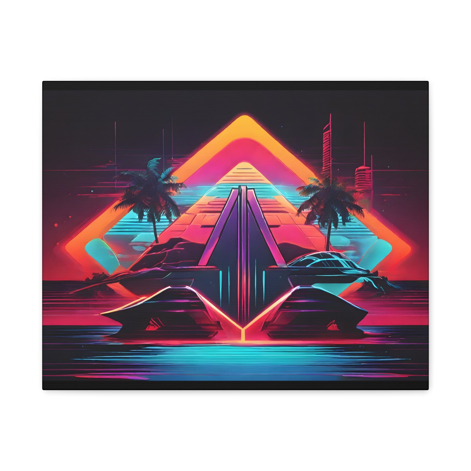 Retro 80s Synth Wave Canvas - Etsy