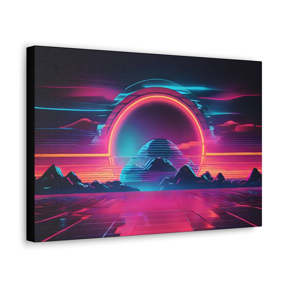 Retro 80s Synth Wave Canvas - Etsy