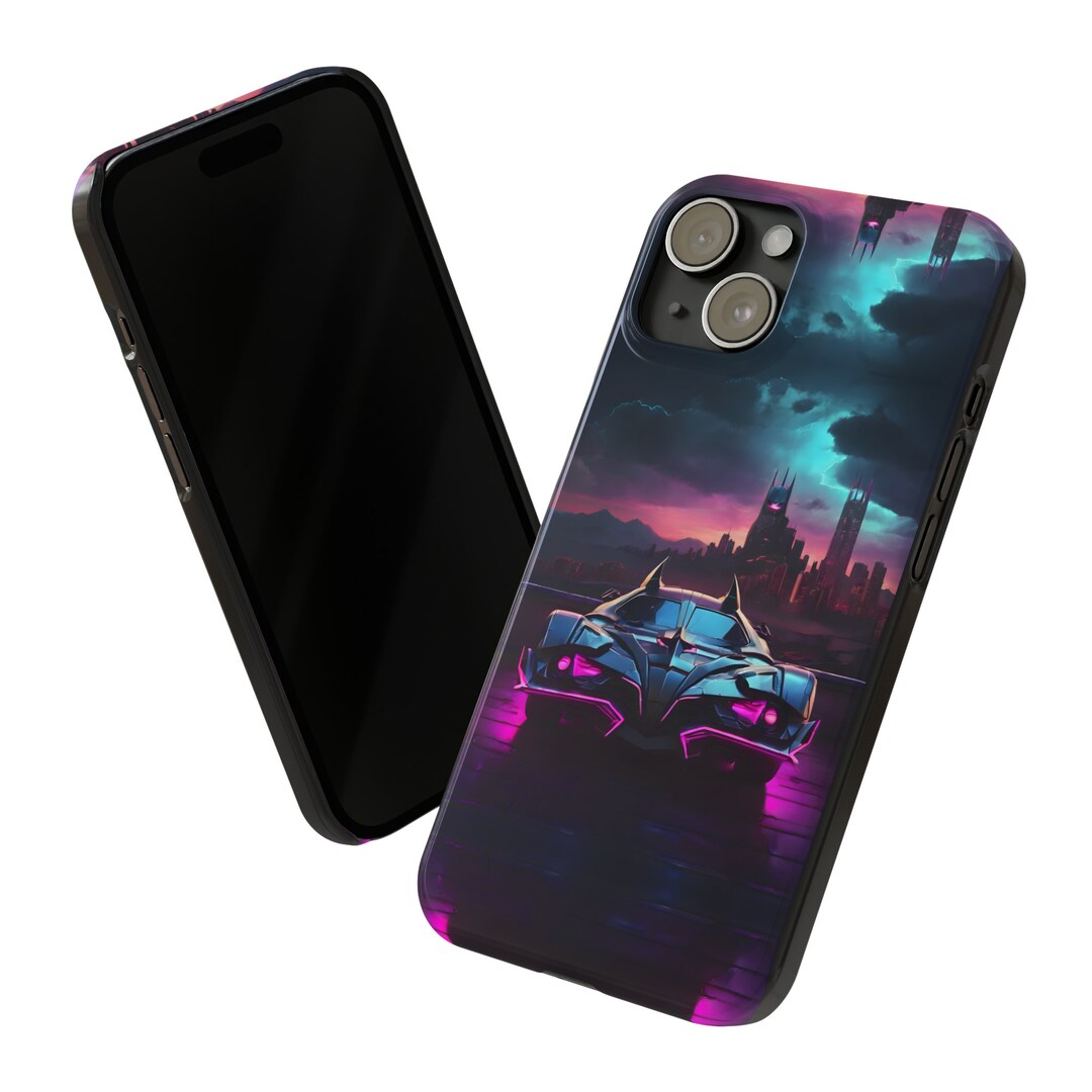 Retro Synthwave Neon Batman Batmobile Style Slim Phone Case - Etsy