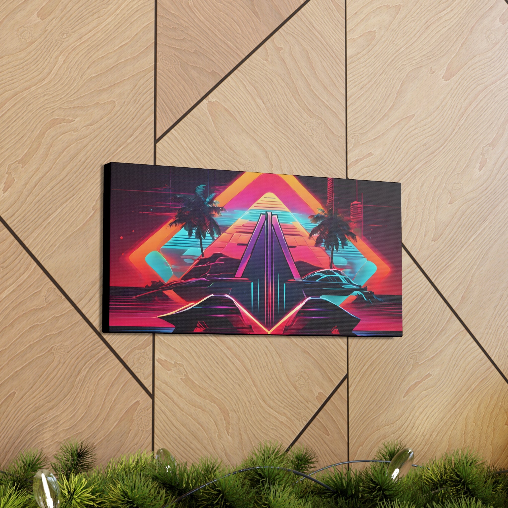 Retro 80s Synth Wave Canvas - Etsy