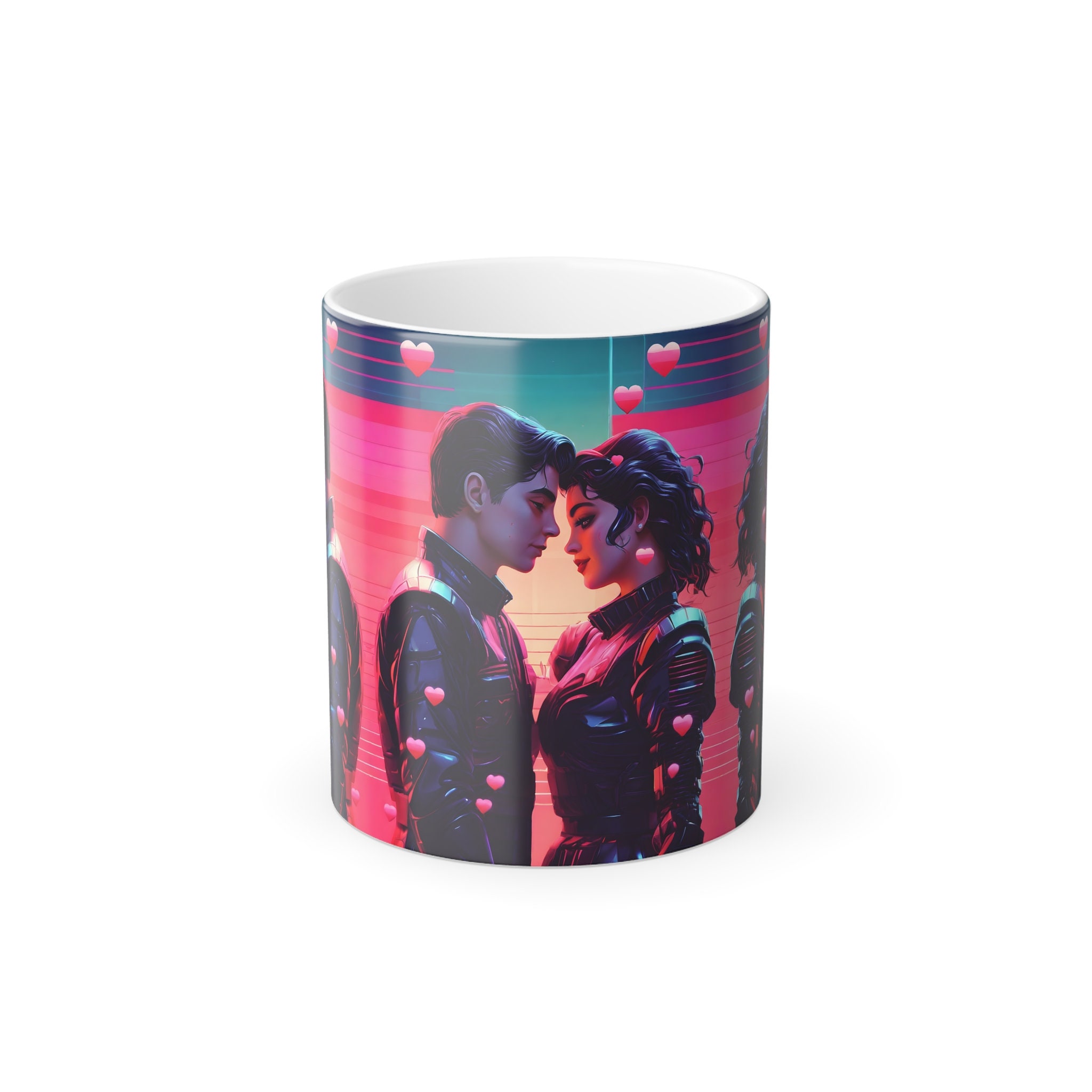 Retro Synthwave Couple Valentines Day Color Morphing Mug, 11oz - Etsy