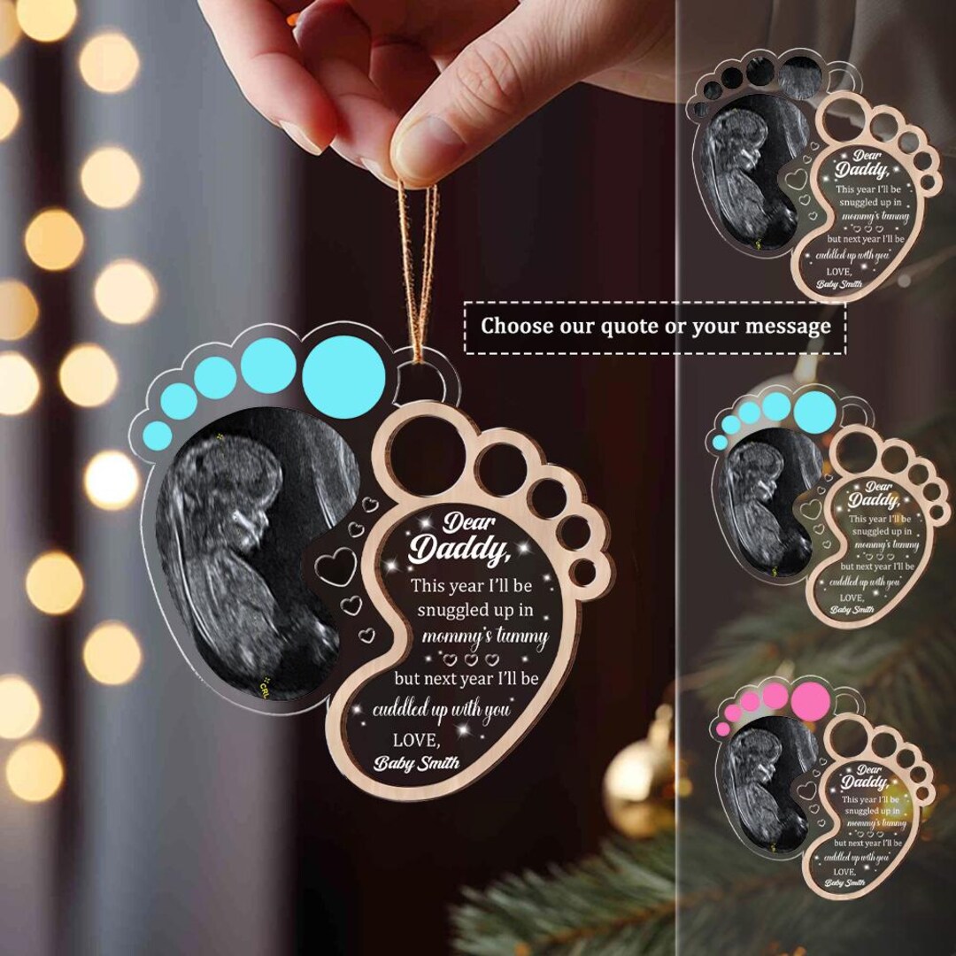 Personalized Ultrasound Baby's First Christmas Layered Ornament Custom ...