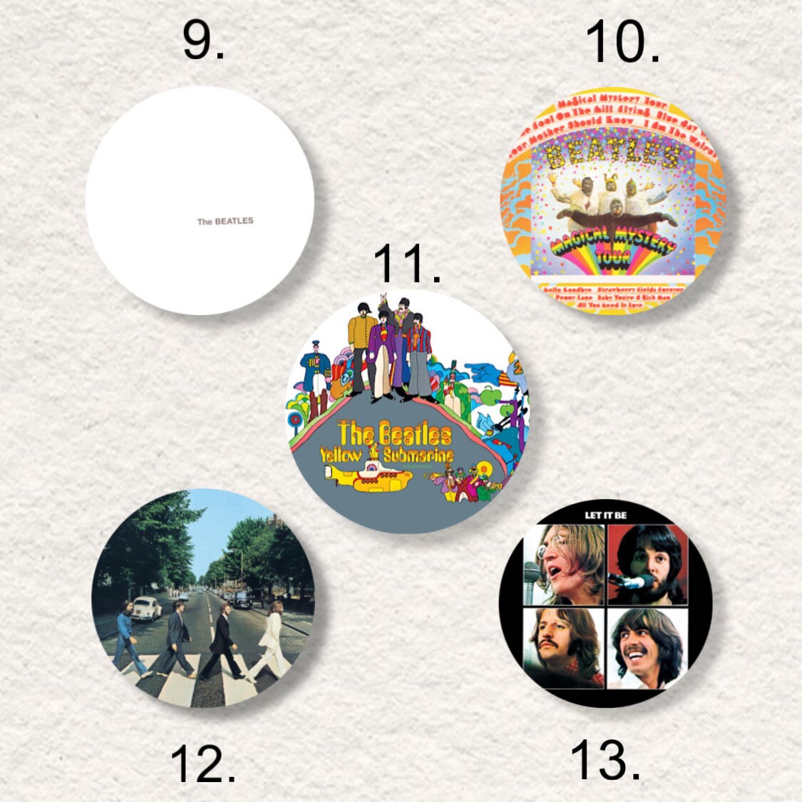 The Beatles Album Cover Pins/buttons - Etsy