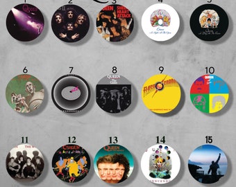 Queen Badges/pins/buttons, Freddie Mercury, Roger Taylor, John Deacon ...