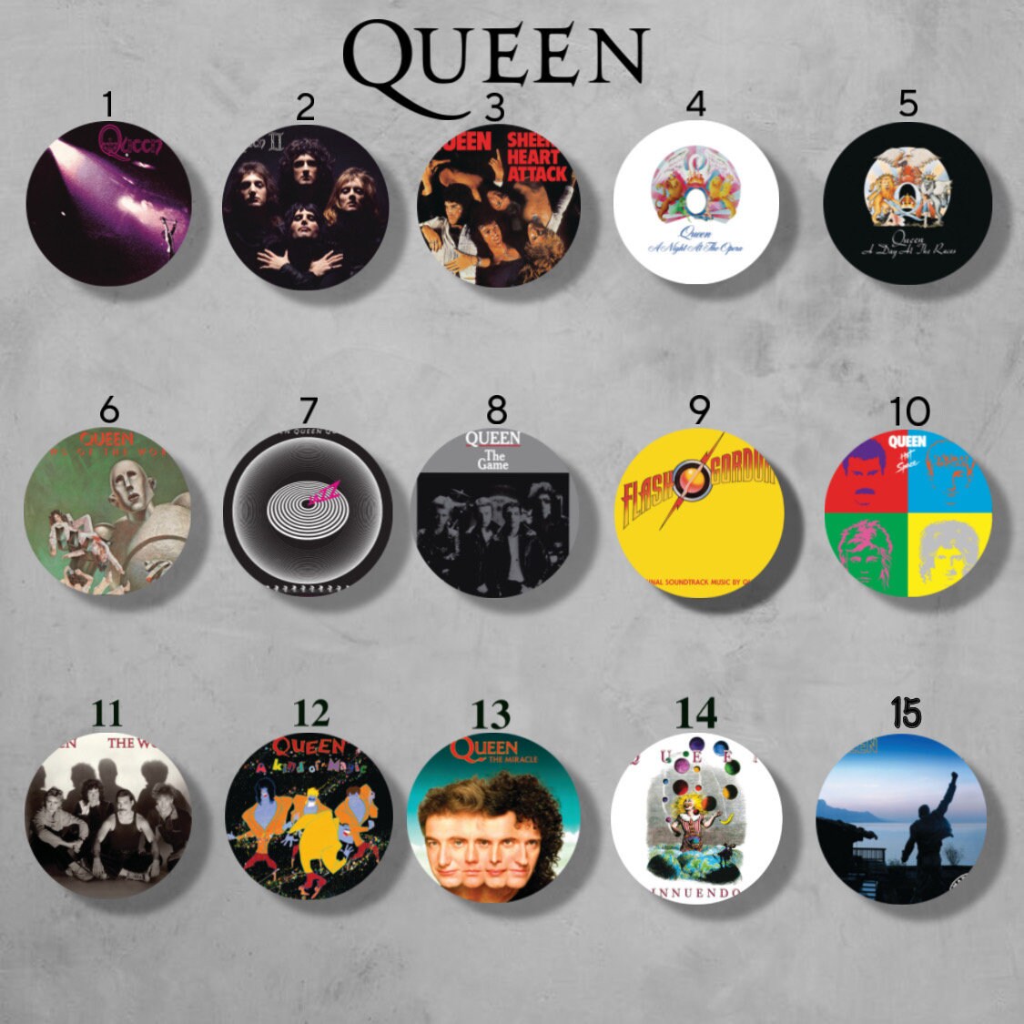Queen Album Cover Pins/buttons - Etsy