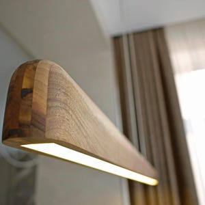 Linear Wooden Hanging Lamp Chandelier,wood Ceiling Led Lamp,dining Room ...