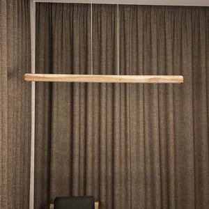 Linear Wooden Hanging Lamp Chandelier,wood Ceiling Led Lamp,dining Room ...
