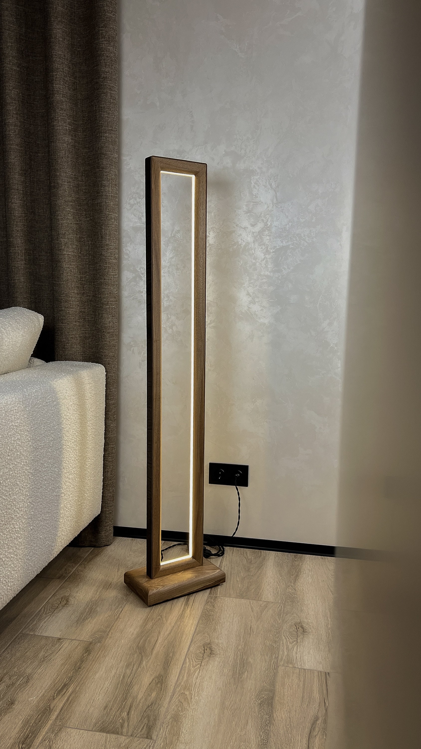 Led Light Arc Floor Lamp,arched Floor Lamp,modern Standing Lamp,wood ...