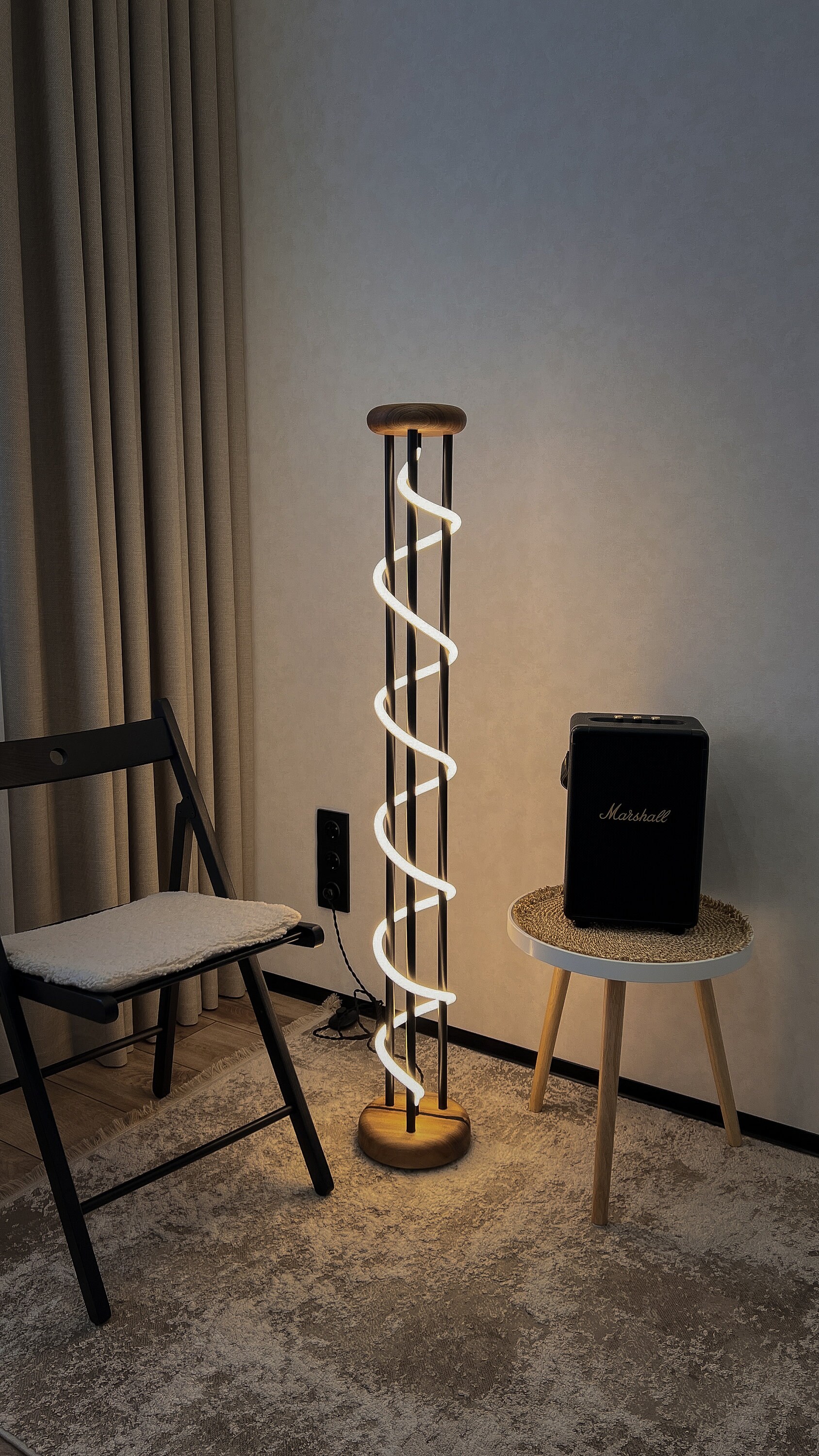 Wooden Floor Lamp for Living Room,dimmable Warm Light Floor Lamp ...