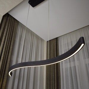 Black Wood Linear Led Light Lamp,wooden Lighting,kitchen Wood ...