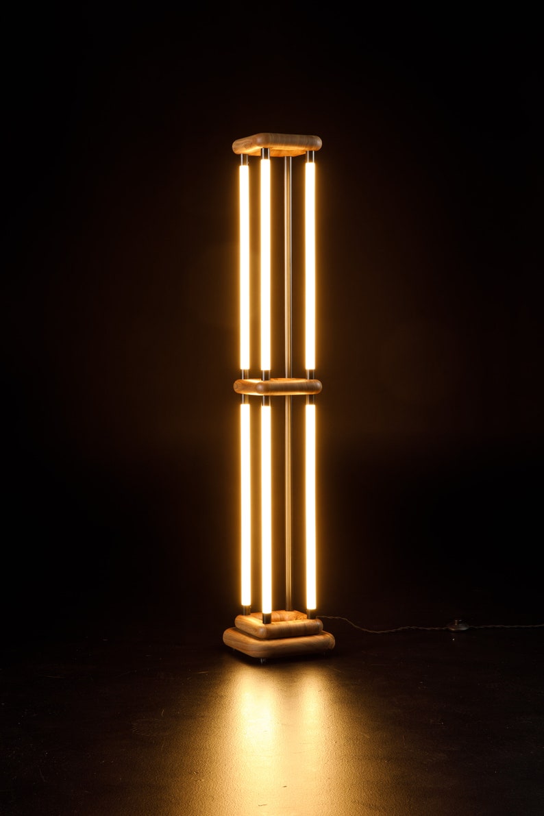 Modern Wood Floor Lamp for Living Room,dimmable Unique Floor Lamp ...