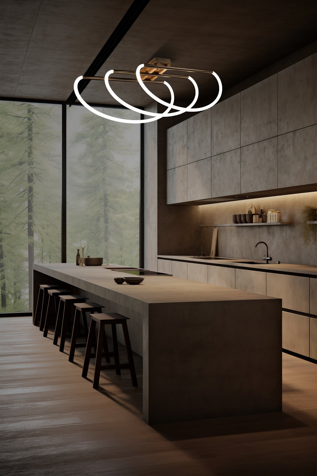 Modern Ceiling Light Chandelier With Neon Led Light,flush Mount Ceiling ...