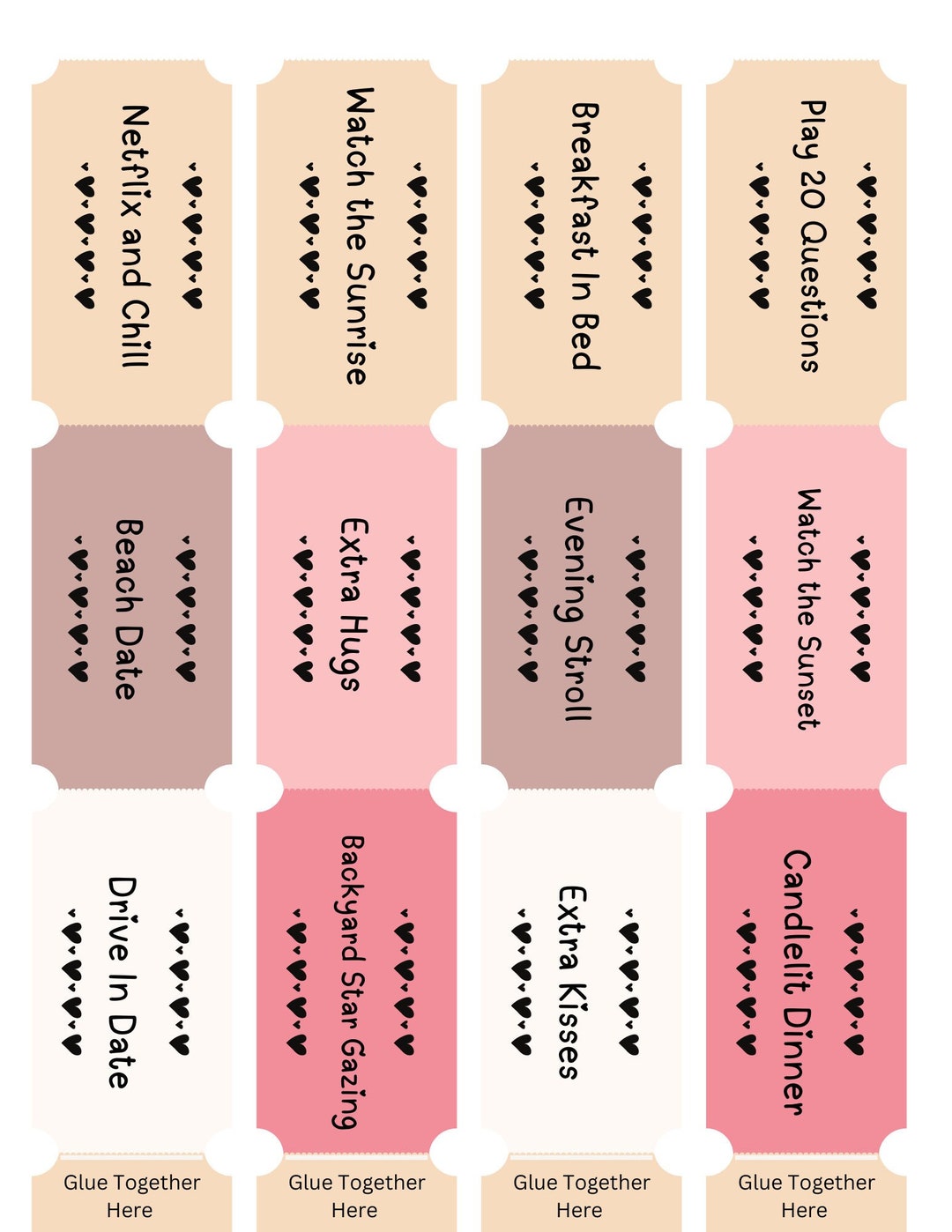 Printable DIY valentine's Day Ticket / Date Ticket Machine and Tickets ...