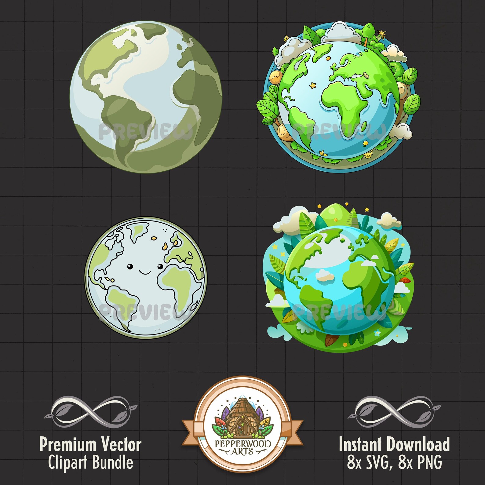 Earth Clipart Bundle, Planet Earth Svg, Globe Png, Mother Earth Clipart ...