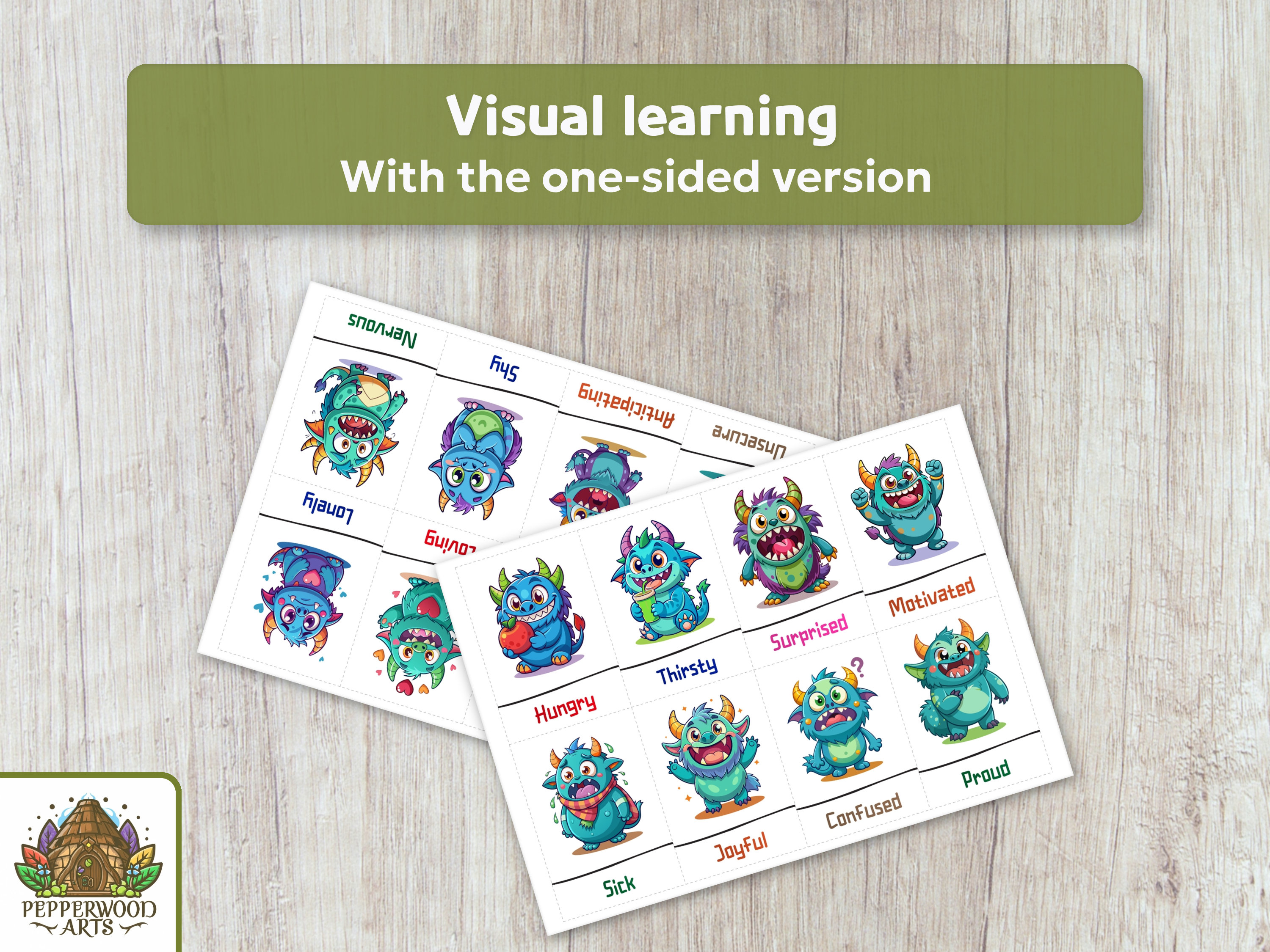 Emotions Flashcards for Kids Montessori Feelings Cards Learning Tools ...