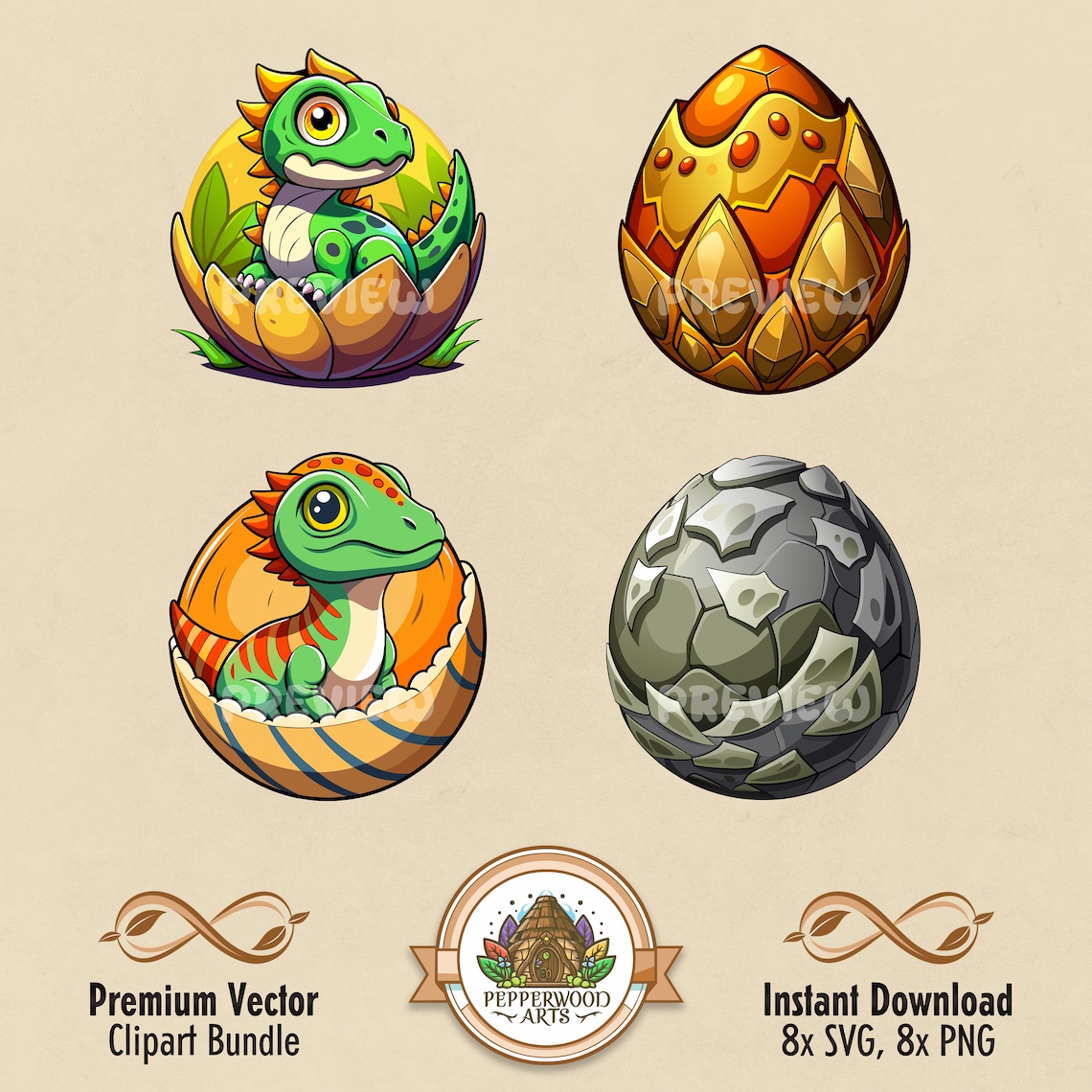 Dinosaur Eggs Clipart Bundle, Easter Dinosaur Svg, Dinosaur Egg Png ...