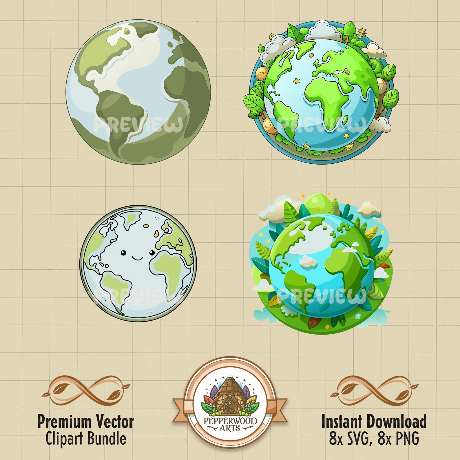 Earth Clipart Bundle, Planet Earth Svg, Globe Png, Mother Earth Clipart ...