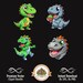 Cute T-rex Clipart Bundle, Baby Dinosaur Svg, Cute Trex Png, Cute Trex ...
