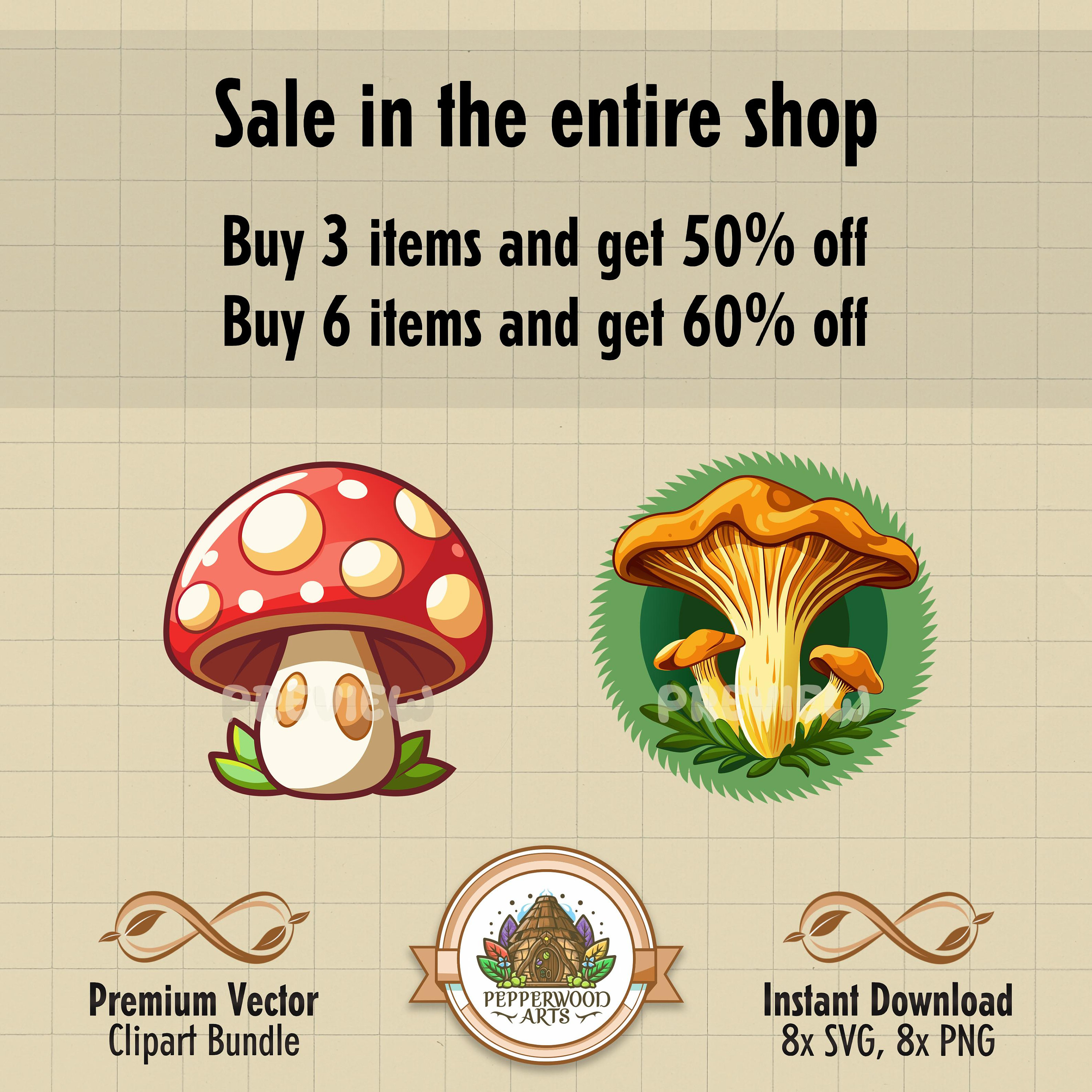 Mushroom Clipart Bundle, Mushroom Png, Forest Svg, Printable Mushrooms ...