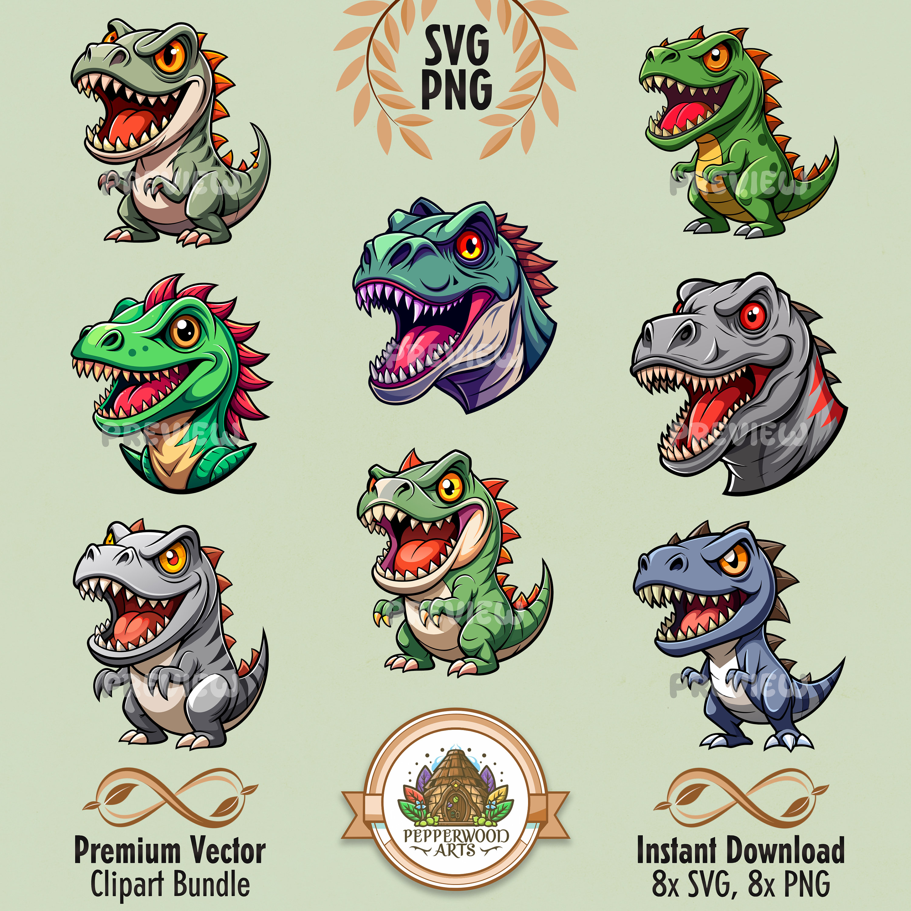 T-rex Clipart Bundle, Angry Trex Svg, T Rex Png, Trex Head Svg, Dino ...