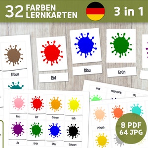 Colors Flashcards for Kids, Montessori Color Cards, Waldorf Learning ...