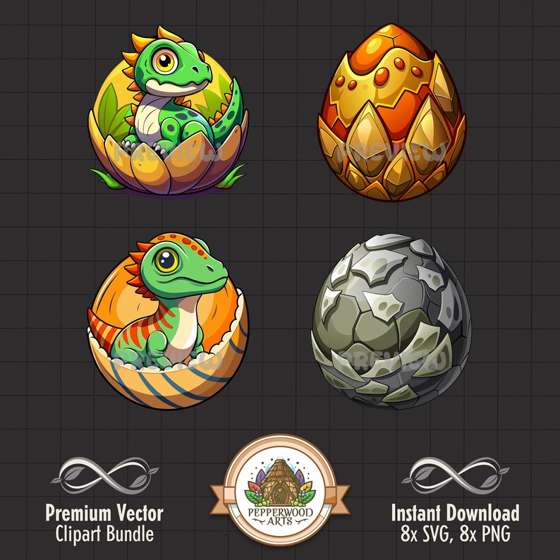Dinosaur Eggs Clipart Bundle, Easter Dinosaur Svg, Dinosaur Egg Png ...