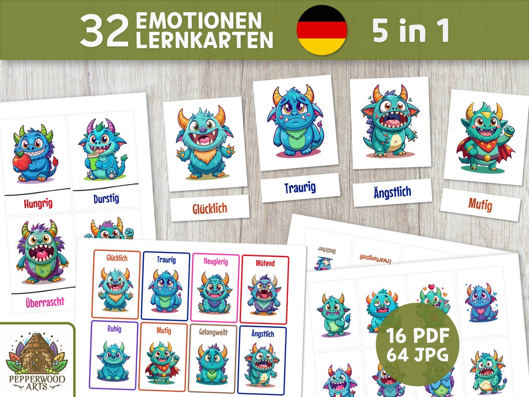 Emotions Flashcards for Kids | Montessori Feelings Cards | Learning ...
