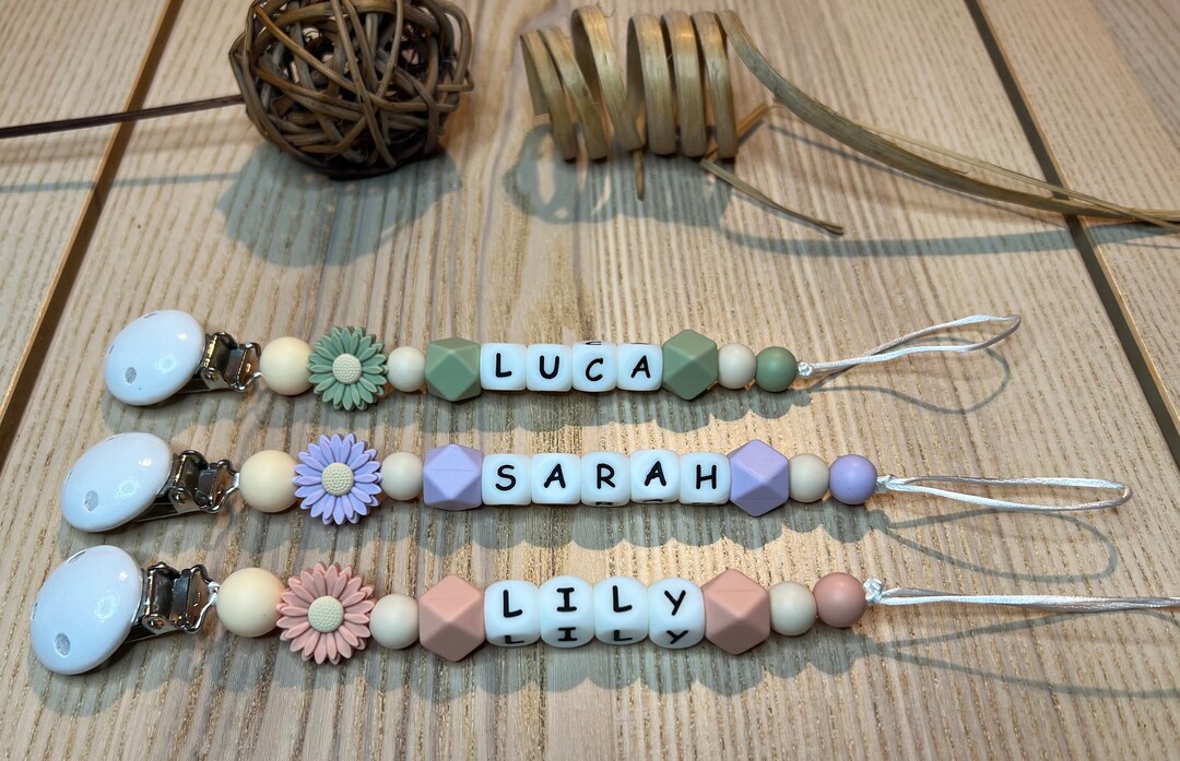 PERSONALISED Silicone Dummy Chain |dummy Holder |dummy Clip |baby ...