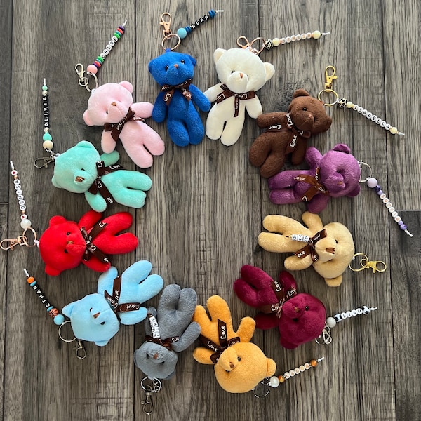 Teddy Bear Keychain - Etsy