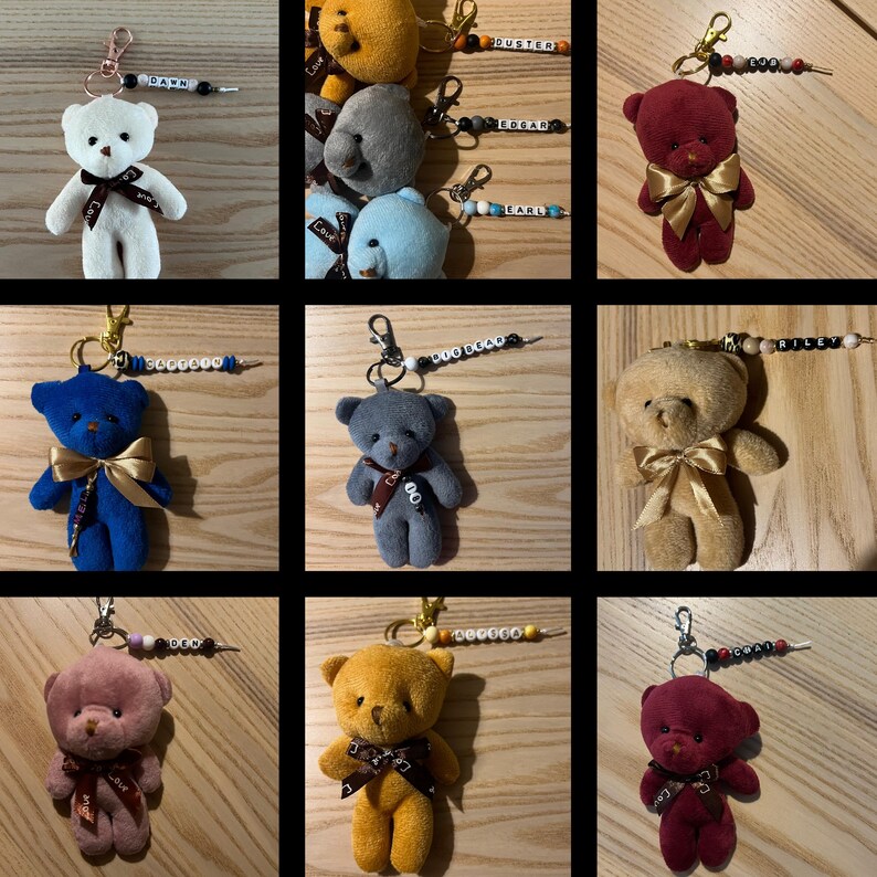 Personalised Teddy Bear Keychain | Kids Cute Gift | Handbag Car Key ...