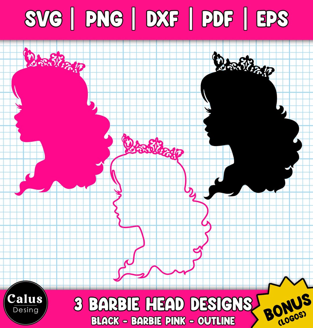 Barb Head SVG Doll SVG Doll Head Svg Doll Silhouette Woman Silhouette ...