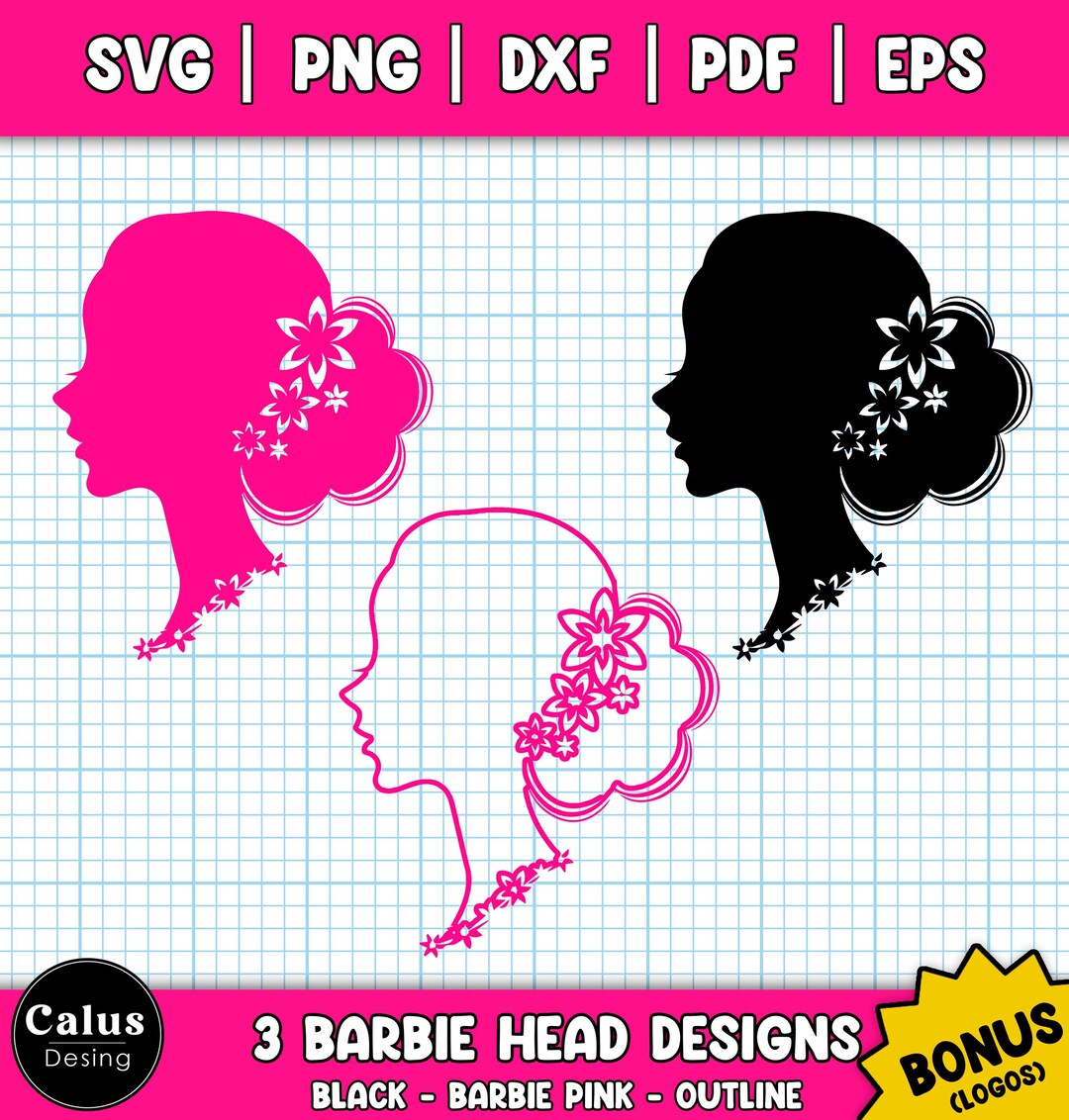 Barb Head SVG Doll SVG Doll Head Svg Doll Silhouette Woman Silhouette ...
