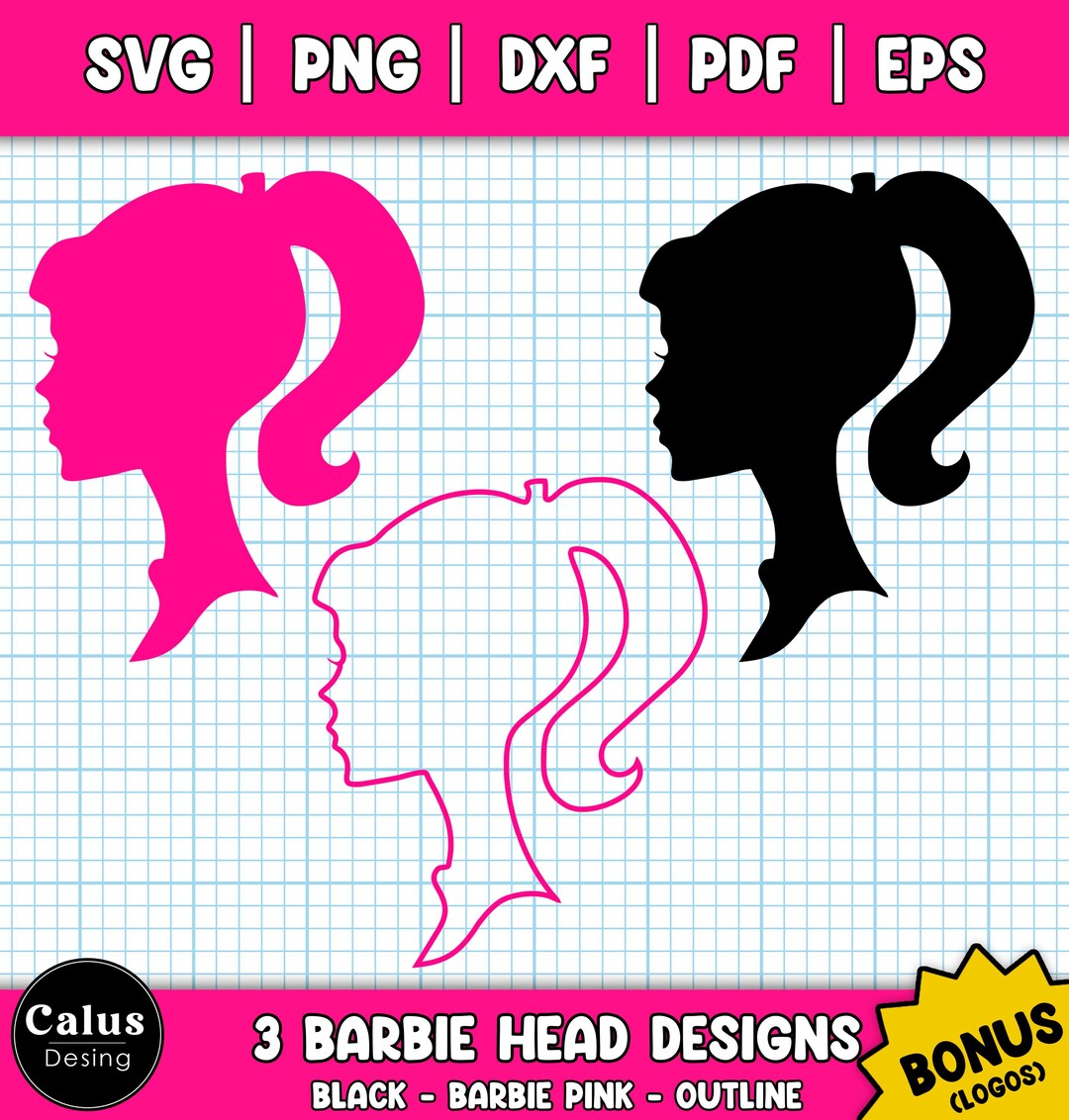 Barb Head SVG Doll SVG Doll Head Svg Doll Silhouette Woman Silhouette ...