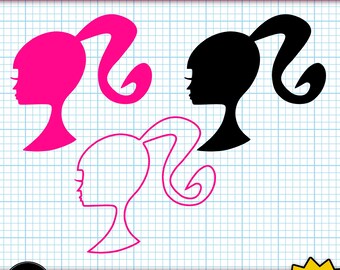 Barbie Head SVG Doll SVG Doll Head Cricut Design Silhouette Design Doll ...