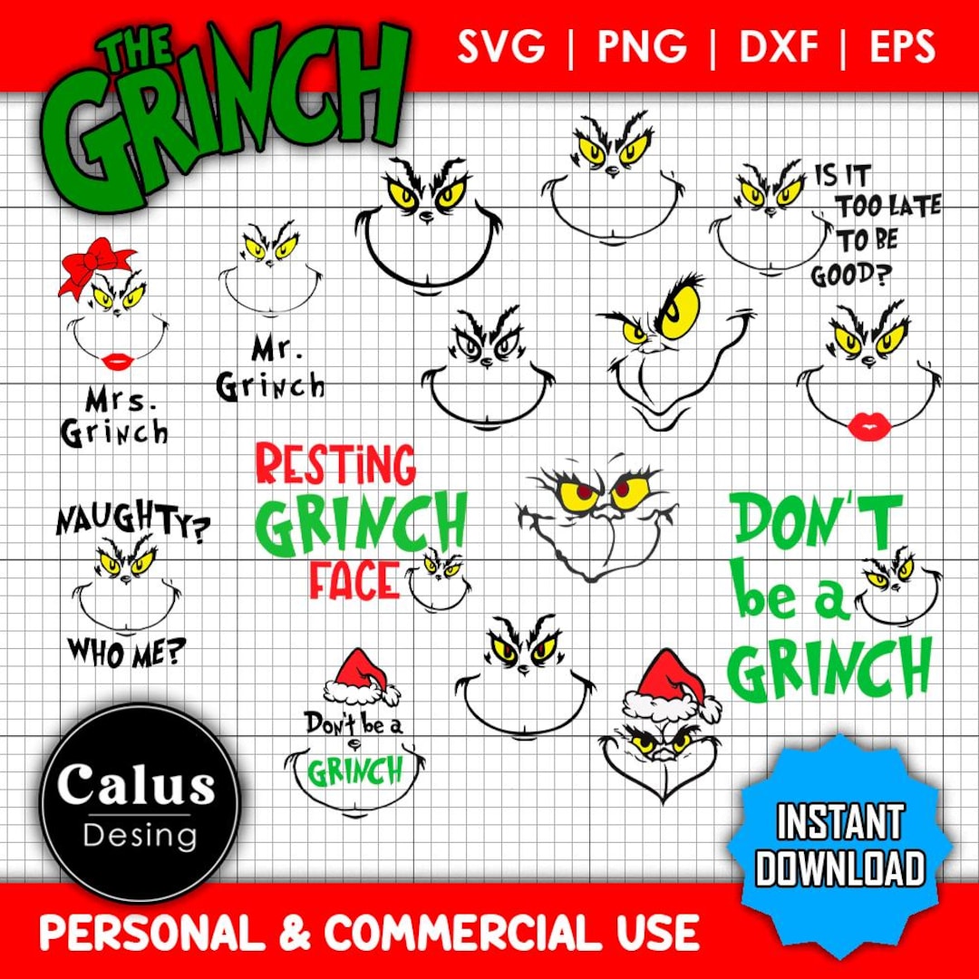 15 Files Grinch Svg Bundle Layered Item, the Grinch Svg Clipart, Cricut ...