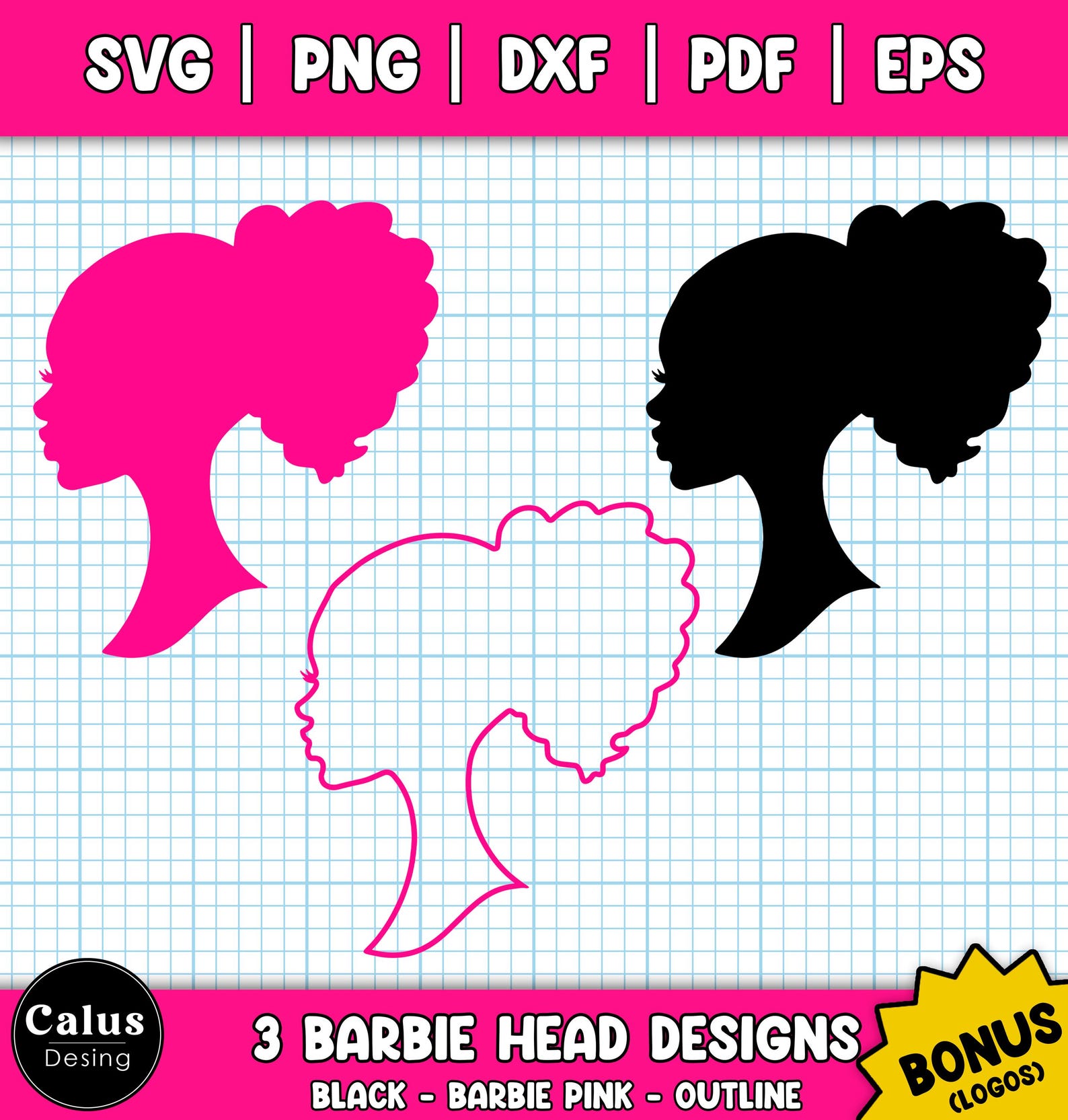 Barb Head SVG Doll SVG Doll Head Svg Doll Silhouette Woman Silhouette ...