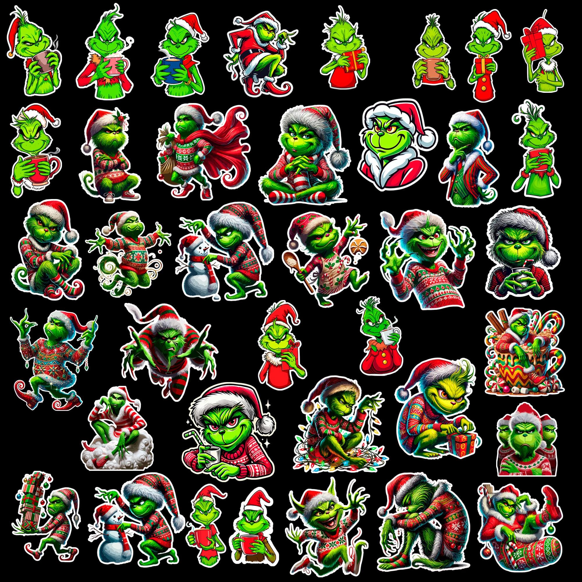 100 Files Grinch Svg Bundle, Sticker Grinch, the Grinch Svg Clipart ...