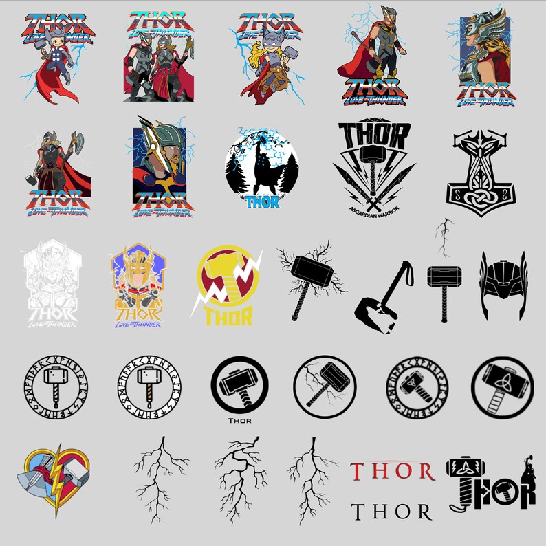 400 Thor SVG Bundle, Ragnarok Png, High-quality Png, Superheroes ...