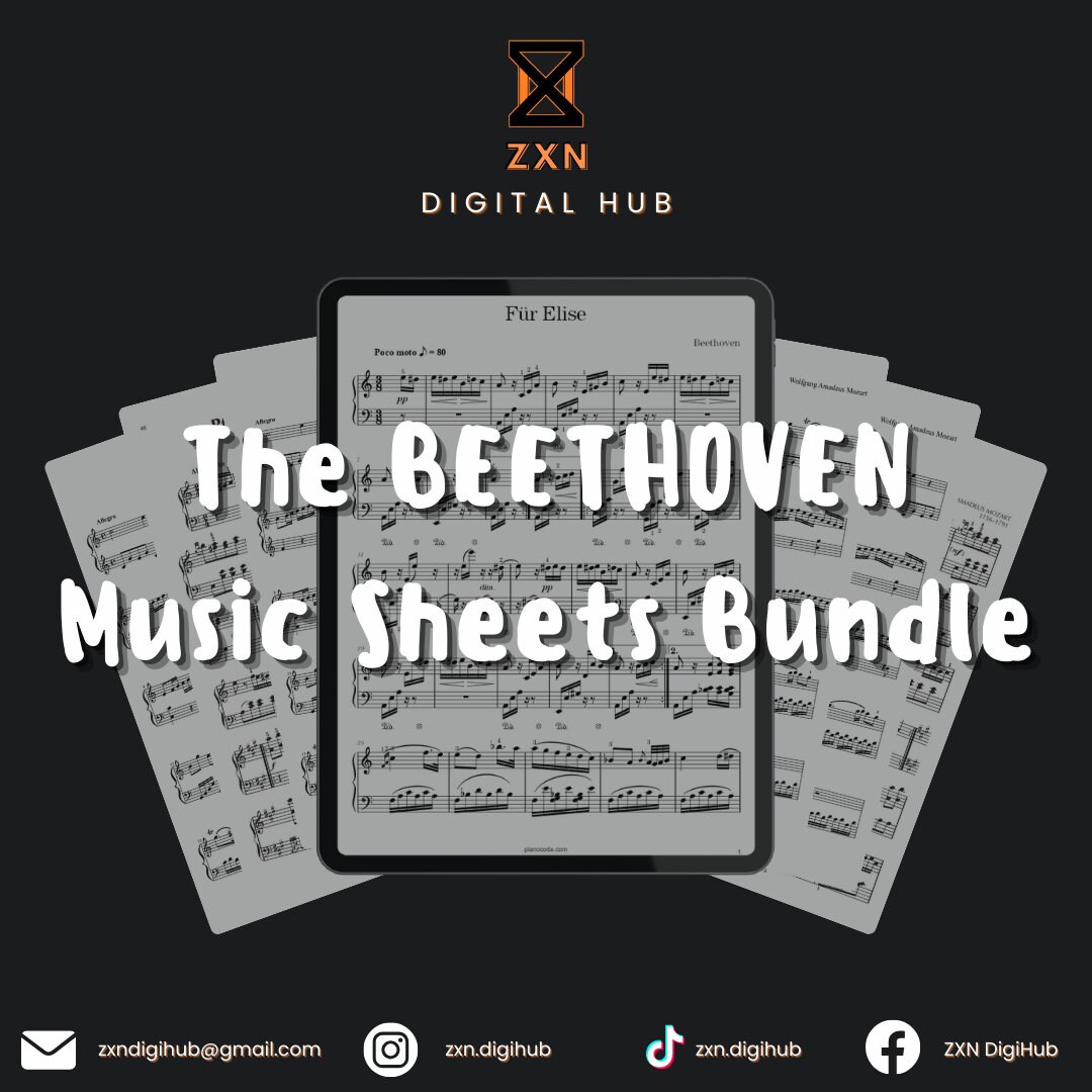 The BEETHOVEN Music Sheets Bundle 1 BEETHOVEN, Ludwig Van - Etsy