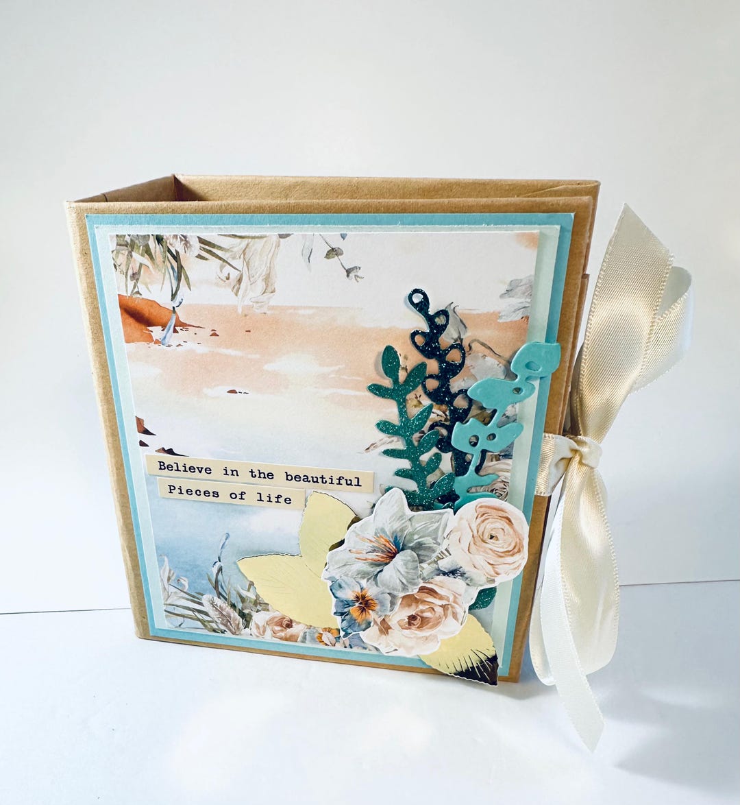 Beach Themed Mini Album Ocean Journal Scrapbook Photo Album Junk ...