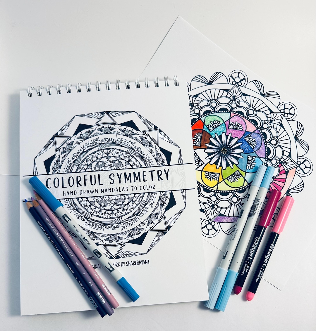 Coloring Book Adult Child Hand Drawn Mandala Coloring in Book Hand ...