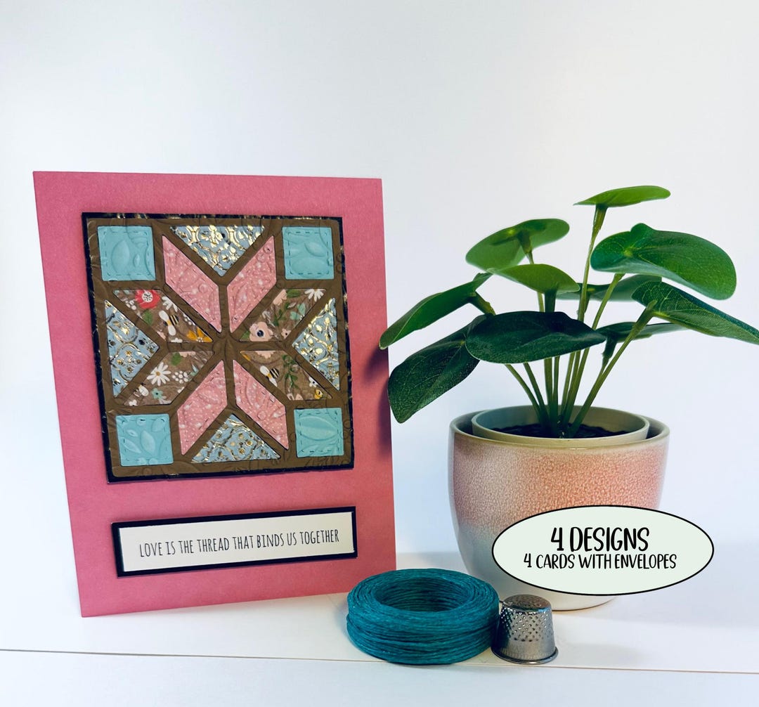 Quilt Square Greeting Card Set Hand Cut and Assembled Multi Card ...