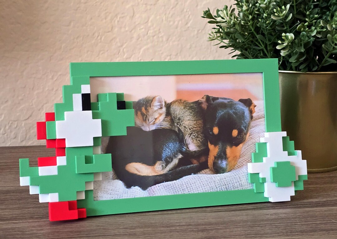 Pixel Yoshi Picture Frame | 4x6 | Video Game Frame | Video Game Gift - Etsy