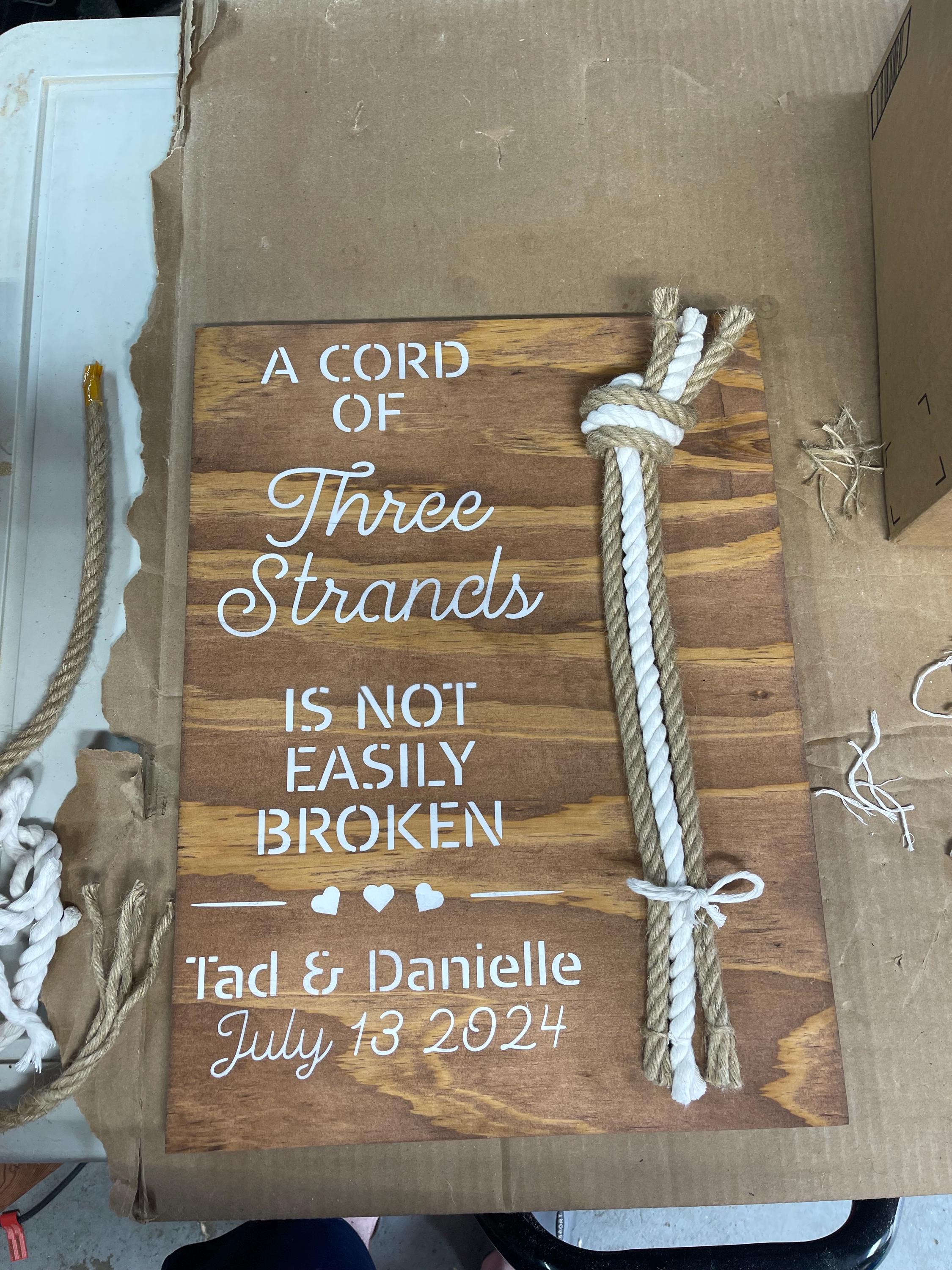 A Cord of Three (wedding Sign / Home Décor) - Etsy