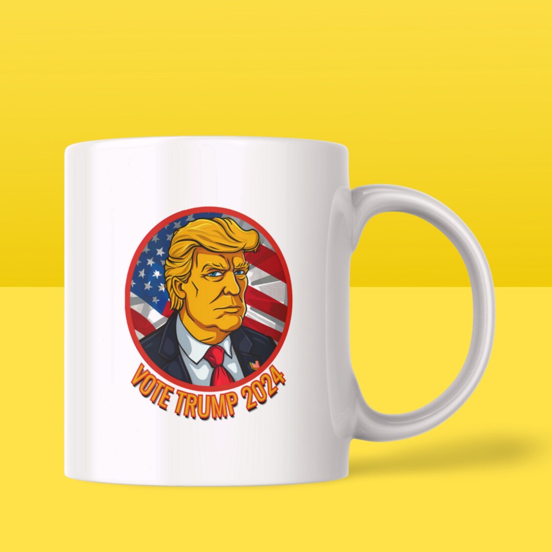 Donald Trump, Vote Trump 2024, Simpsons Style Coffee Cup - Etsy